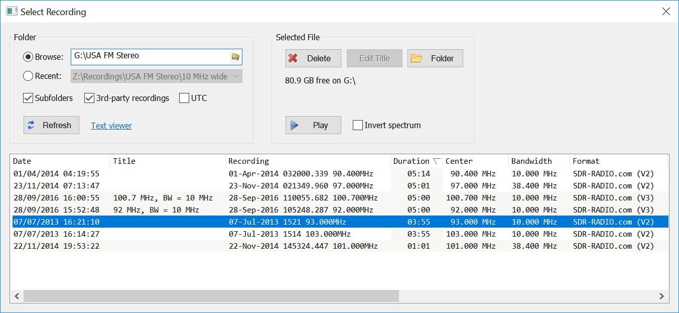 Data Recording & Playback Scheduler | SDR-Radio.com